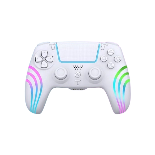 Købe Deep Explorer Trådløs RGB Pro-controller – Wave W – PS5 (hvid) | Tekni