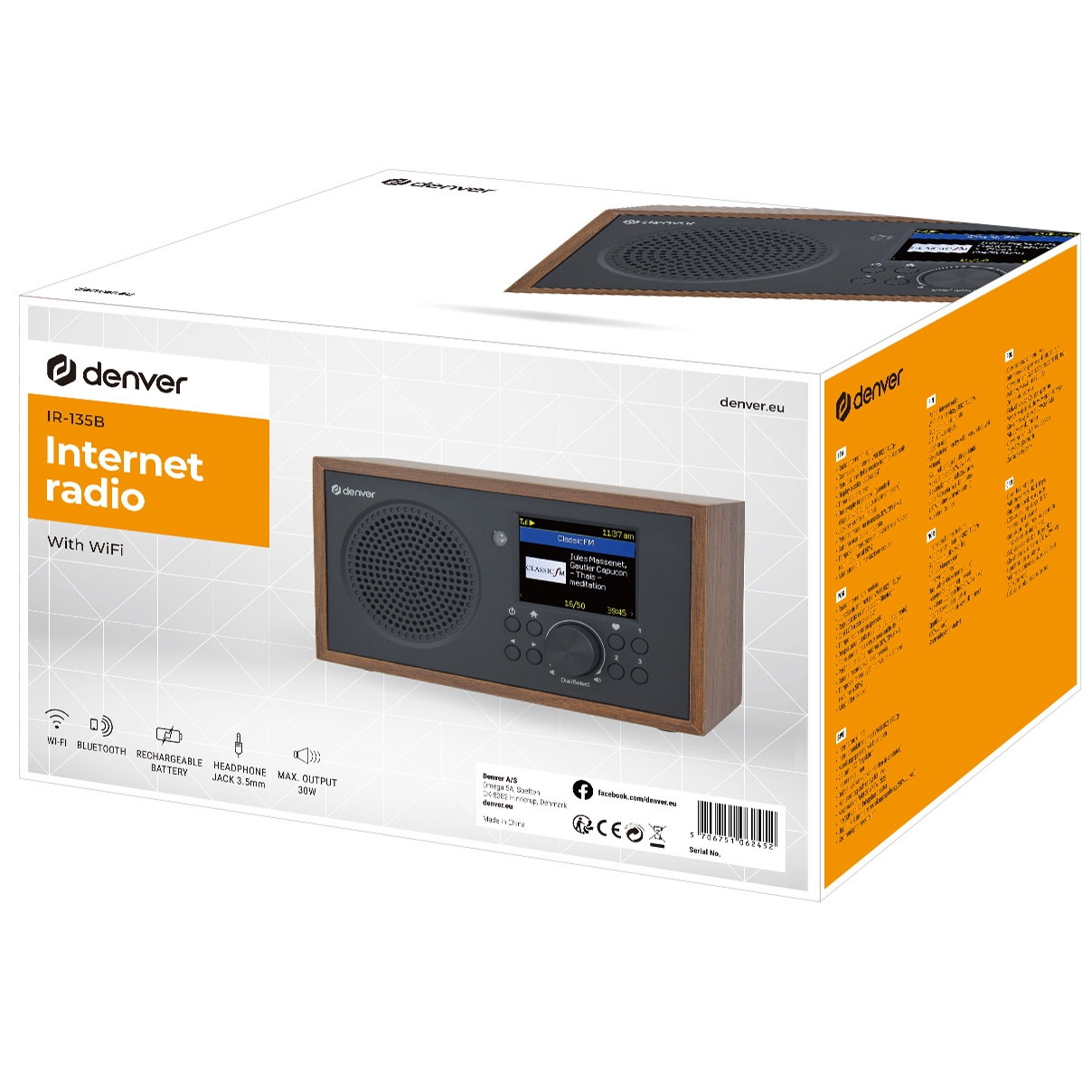 Købe Denver Internet-radio Trä/Svart WiFi | Teknikproffset.dk